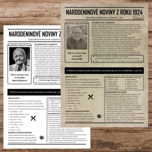 Narodeninové noviny z roku narodenia – Dareor.sk – originálny darček